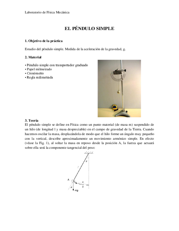 (PDF) 2 EL PÉNDULO SIMPLE