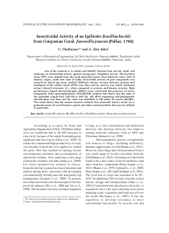 Pdf Molecular Characterization Of Antagonistic Bacteria Pseudomonas Otitidis From Insect Gut