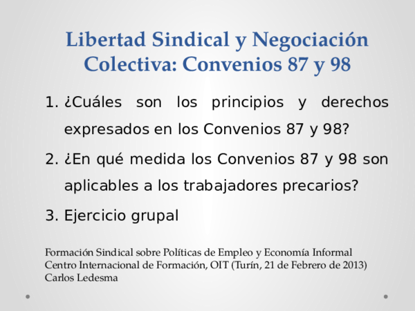 Principios de la OIT sobre la negociación colectiva