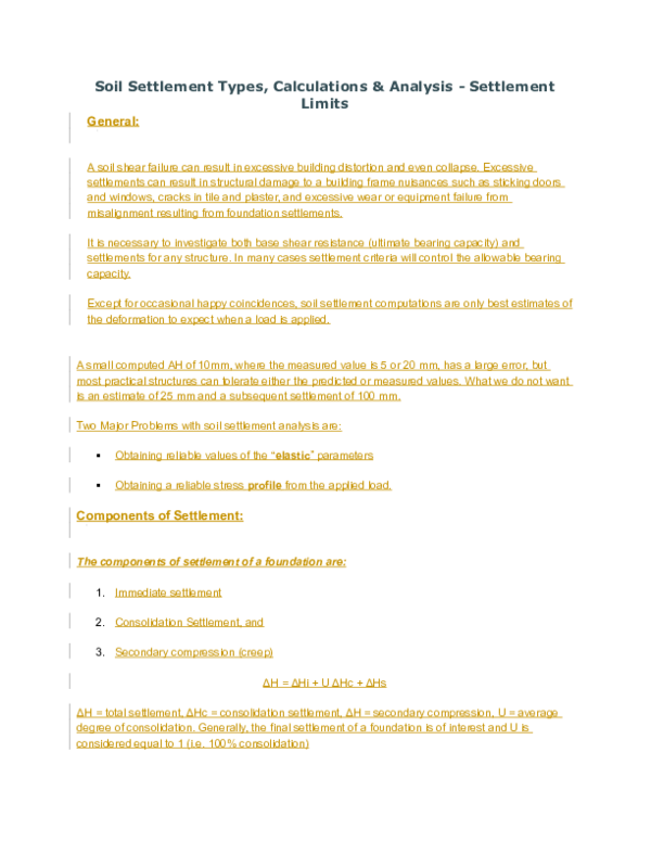 (DOC) Soil Settlement Types
