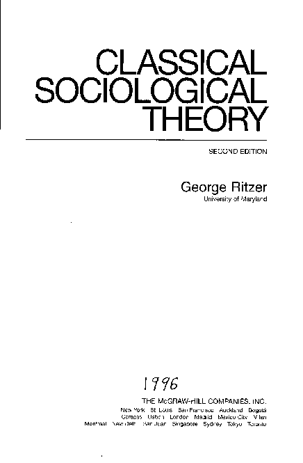 (PDF) Sociological Theory