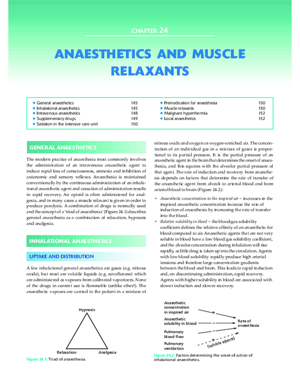 (PDF) ANAESTHETICS AND MUSCLE RELAXANTS