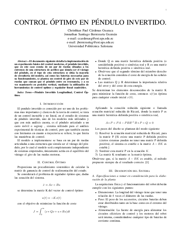 Proyecto Pendulo Invertido