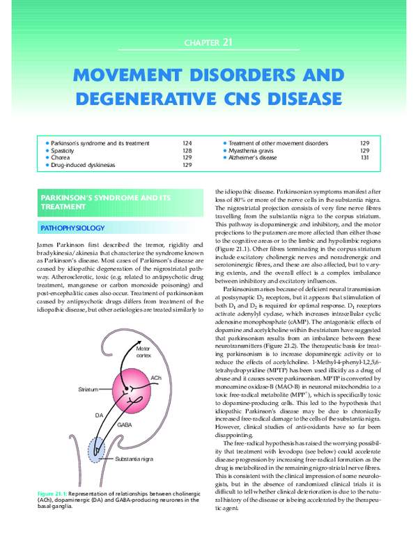 (PDF) MOVEMENT DISORDERS AND DEGENERATIVE CNS DISEASE - DRUGS