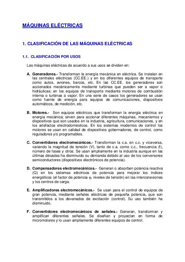 (PDF) Clasificacion Maquinas electricas