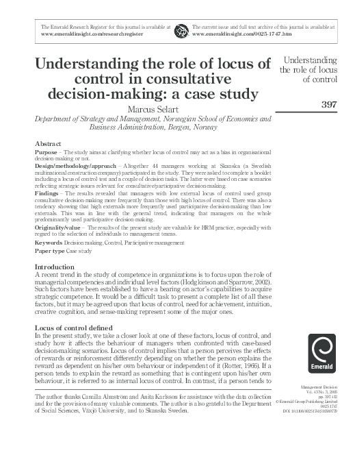 (PDF) Understanding the role of locus of control in consultative ...