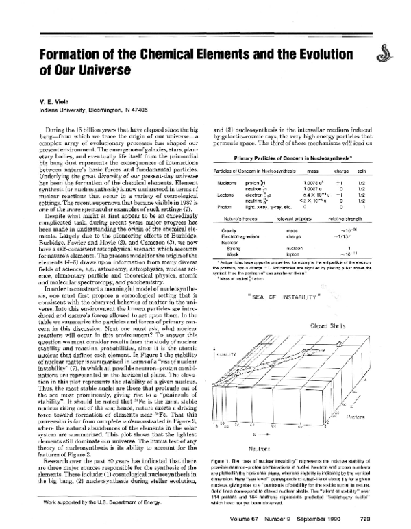 (PDF) Formation of the chemical elements and the evolution of our universe