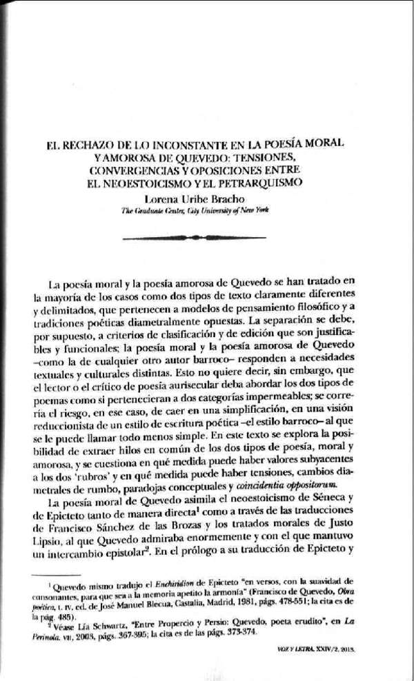 (PDF) El rechazo de lo inconstante en la poesía moral y amorosa de ...