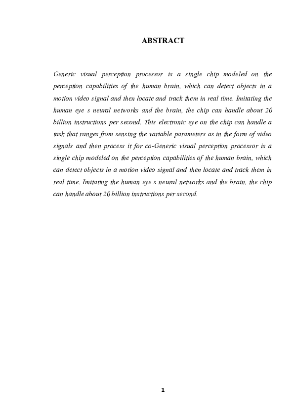 (DOC) Generic visual perception processor