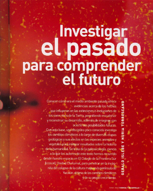 (PDF) Investigar el pasado para comprender el futuro