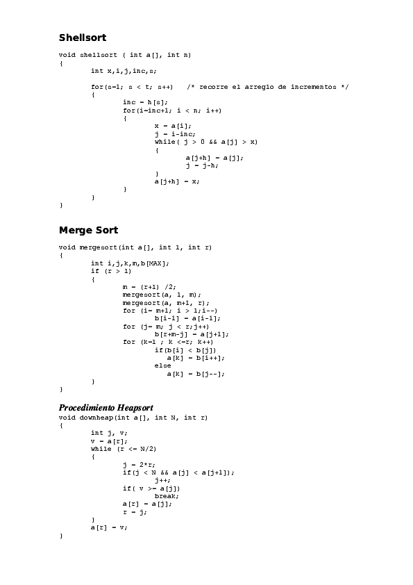 (DOC) Algoritmos de ordenamiento