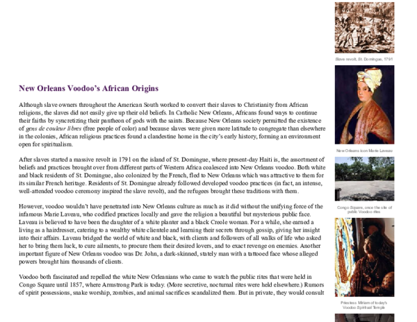 (DOC) New Orleans Voodoo