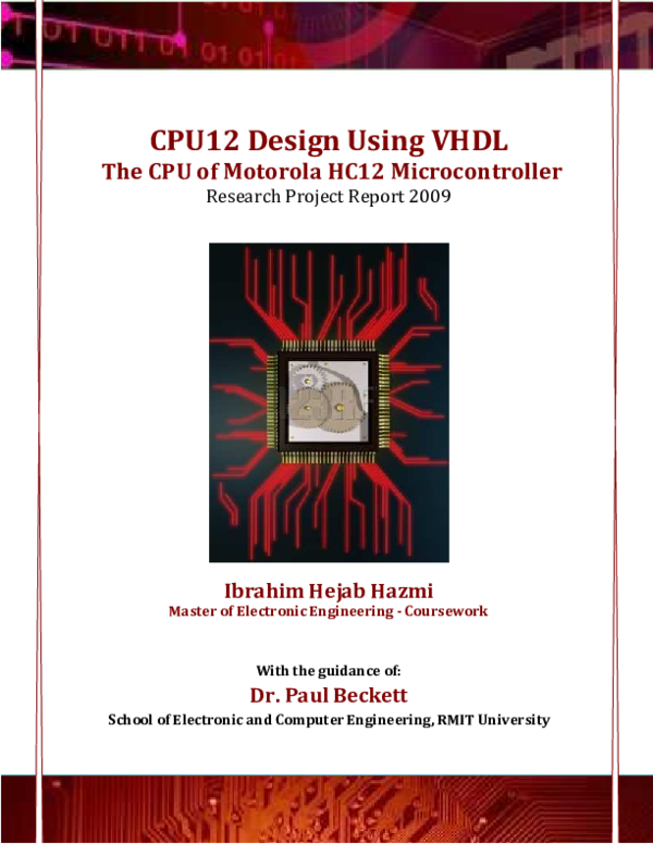 (PDF) CPU12 Design Using VHDL; The CPU of Motorola HC12 Micro-controller