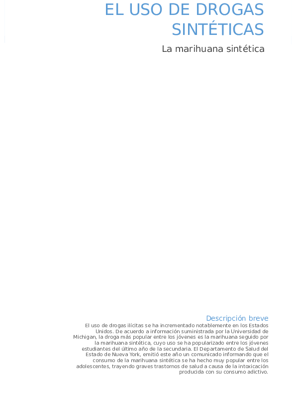 Doc Uso De Drogas Sinteticas Marihuana Sintetica