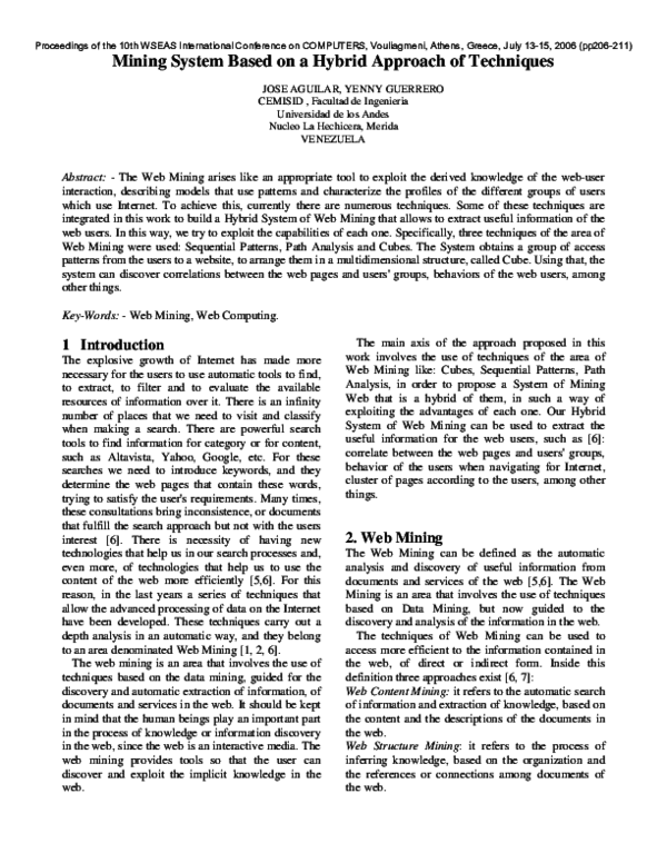 (PDF) Mining system based on a hybrid approach of techniques
