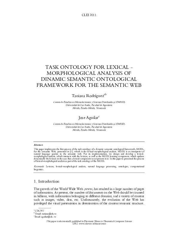 (PDF) Task Ontology for Lexical-Morphological Analysis of an Ontological Framework for the ...