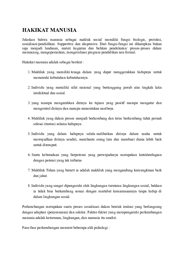 (DOC) HAKIKAT MANUSIA