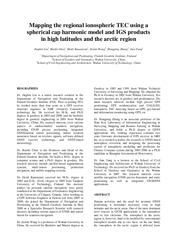 (PDF) Advanced TEC Mapping in Arctic Regions