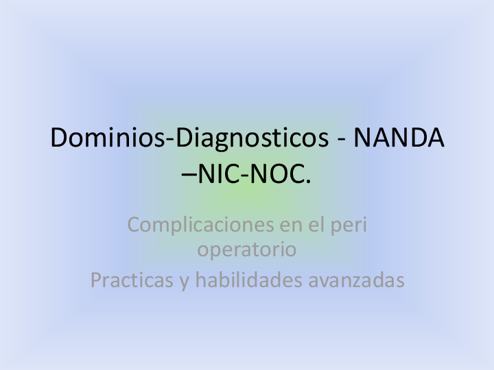 (PDF) Dominios Diagnosticos NANDA NIC NOC