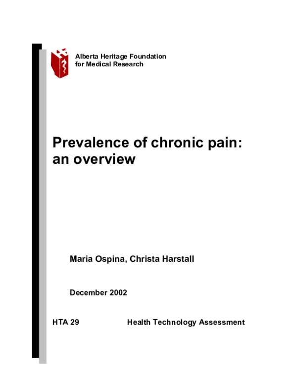 (PDF) Prevalence of chronic pain: an overview