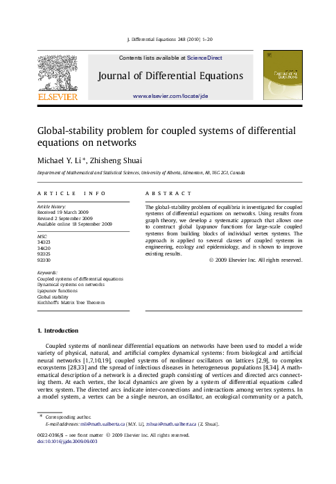 (PDF) Global-stability problem for coupled systems of differential ...