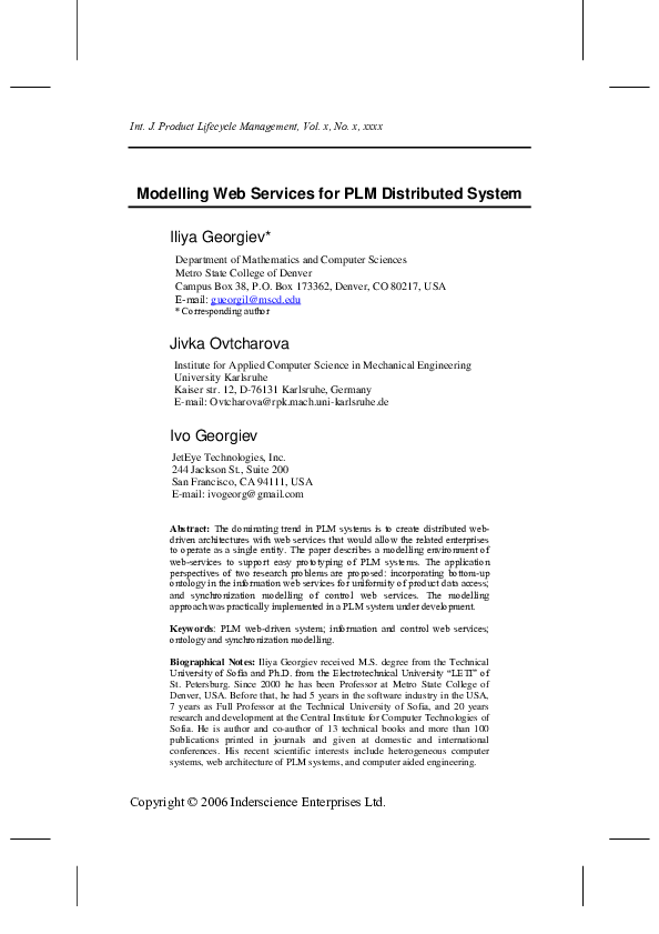 (PDF) Modelling web services for PLM distributed system