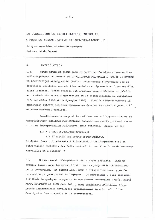 (PDF) La concession ou la réfutation interdite, approches argumentative ...