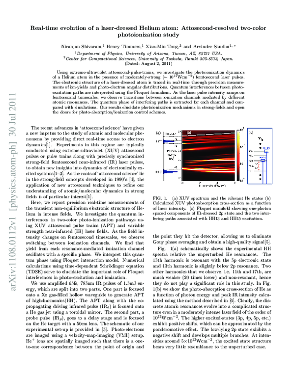 (PDF) Real-time evolution of a laser-dressed Helium atom: Attosecond ...