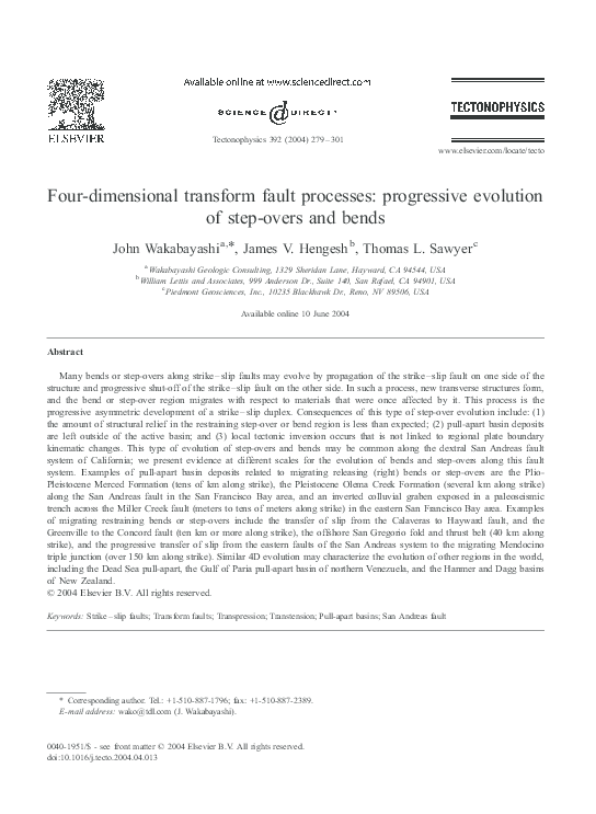(PDF) Evolving Step-Overs and Bends in Strike-Slip Faults