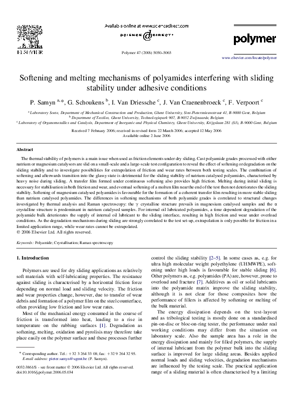 (PDF) Softening and melting mechanisms of polyamides interfering with ...