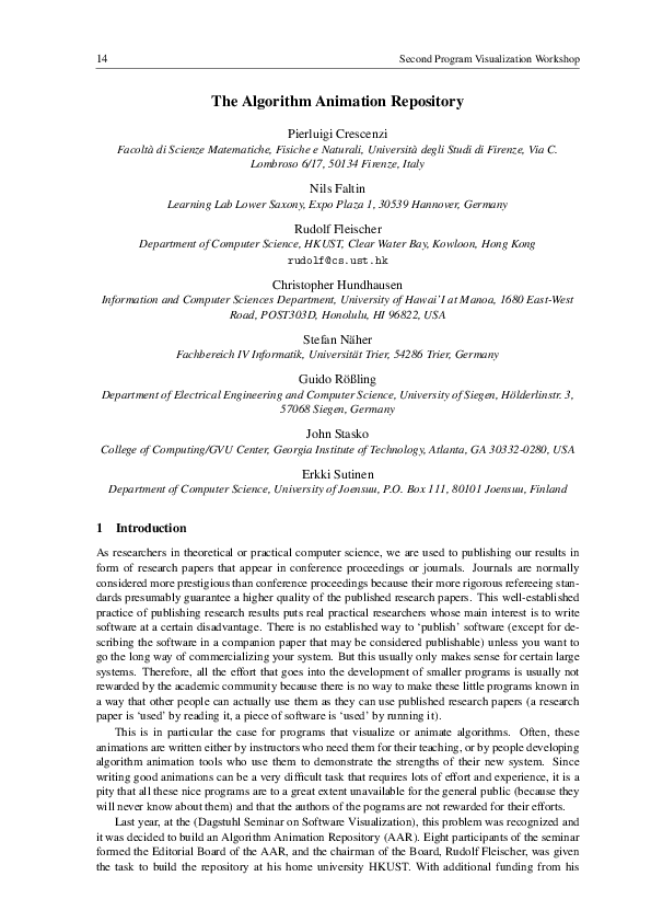 (PDF) The Algorithm Animation Repository