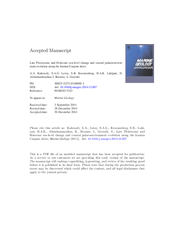 (PDF) Late Pleistocene and Holocene sea-level change and coastal ...