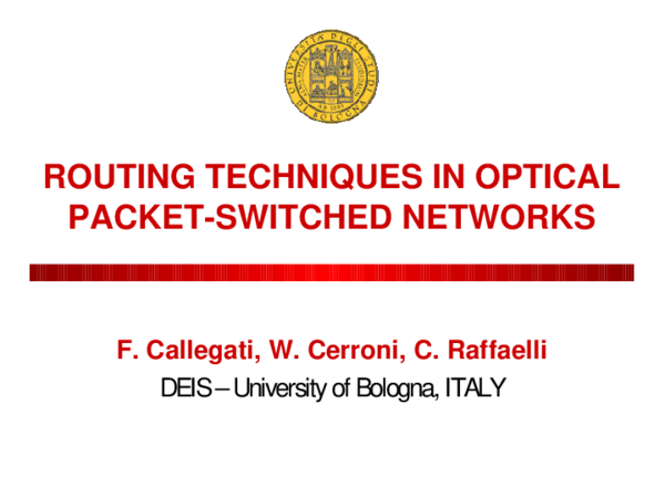 (PDF) Routing techniques in optical packet-switched networks