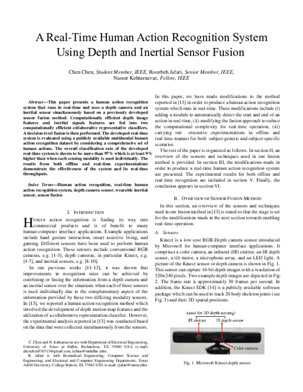 Pdf A Real Time Human Action Recognition System Using Depth And