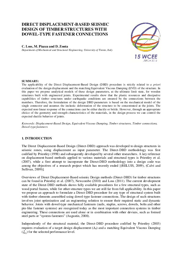 (PDF) A direct displacement-based seismic design procedure of inelastic ...