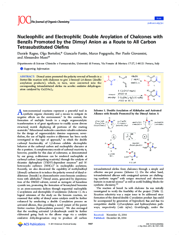(PDF) Nucleophilic and Electrophilic Double Aroylation of Chalcones ...