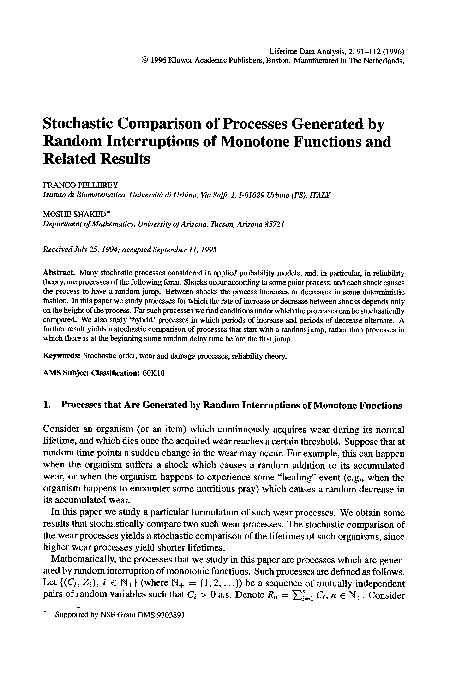 (PDF) Stochastic comparison of processes generated by random interruptions of monotone functions ...