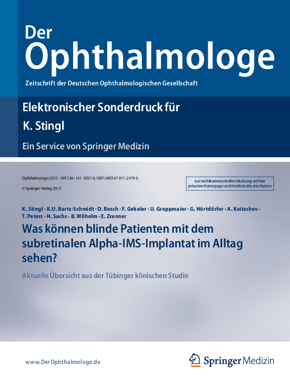 (PDF) Was können blinde Patienten mit dem subretinalen Alpha-IMS ...