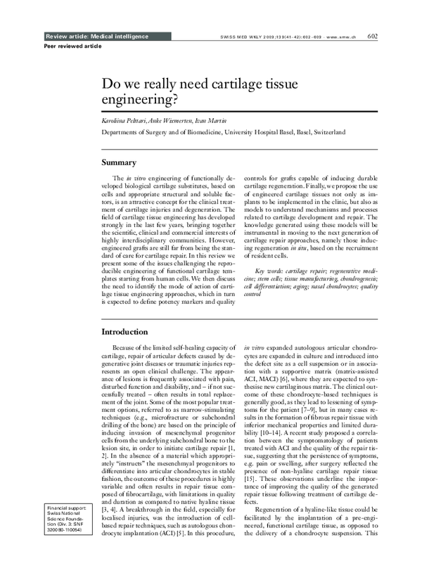 (PDF) Do we really need cartilage tissue engineering?