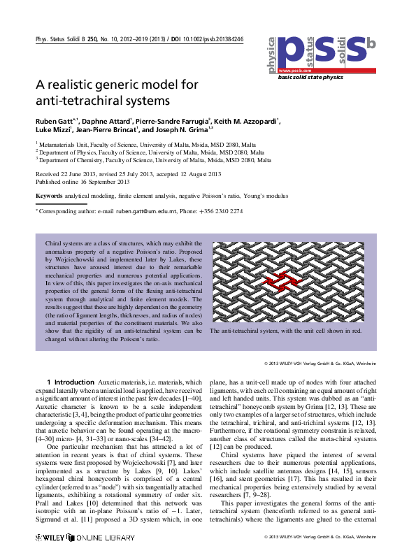 (PDF) A realistic generic model for anti-tetrachiral systems (PDF) A realistic generic model for anti-tetrachiral systems