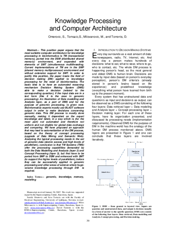 (PDF) Knowledge processing and computer architecture