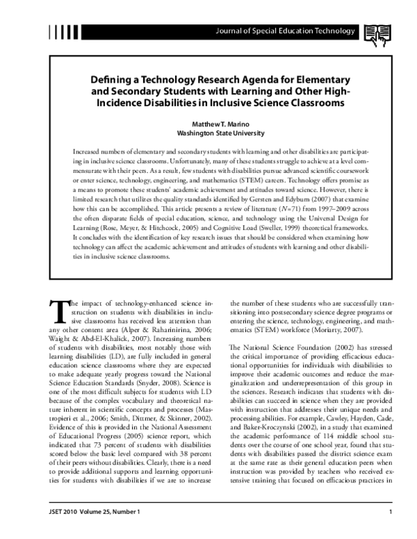 (PDF) Defining a Technology Research Agenda for Elementary and ...