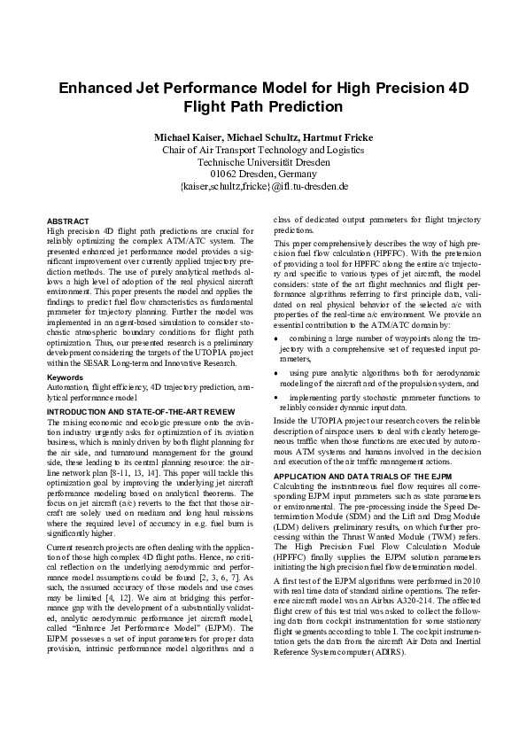 (PDF) Enhanced Jet Performance Model for High Precision 4D Flight Path ...