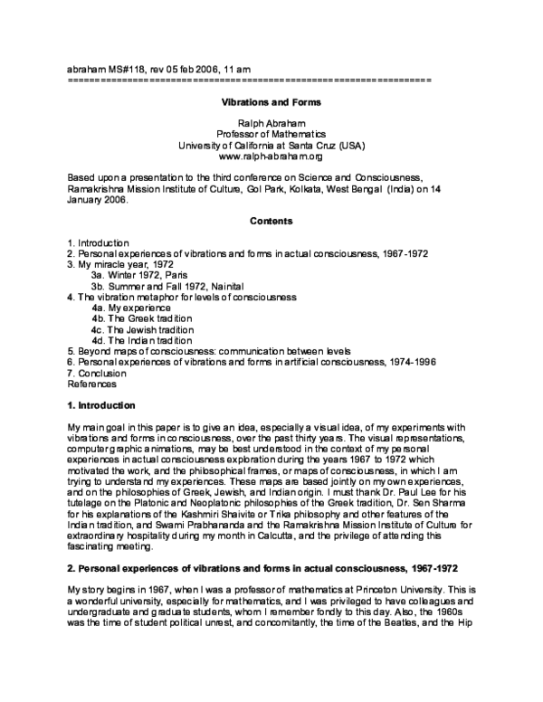 (PDF) Vibrations and Forms