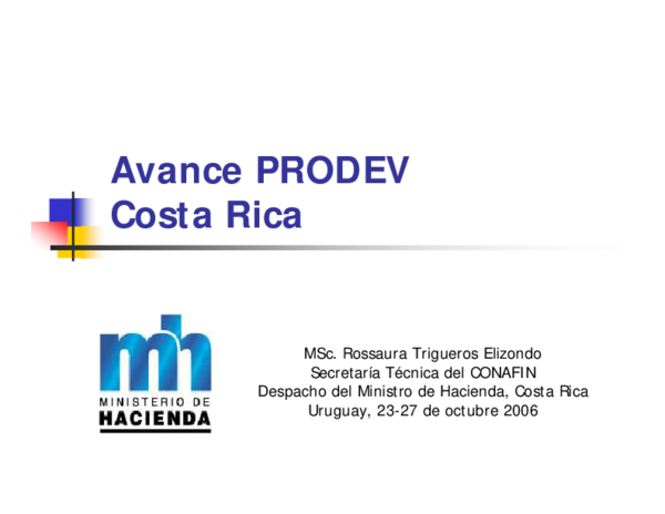 (PDF) Avances de PRODEV en Costa Rica