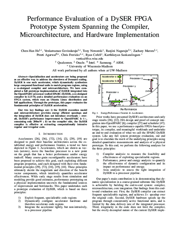 Pdf Performance Evaluation Of A Dyser Fpga Prototype System Spanning