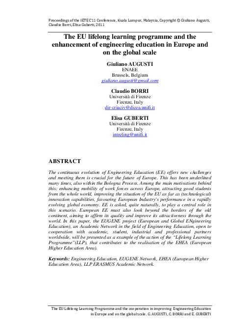 (PDF) The EU lifelong learning programme and the enhancement of ...