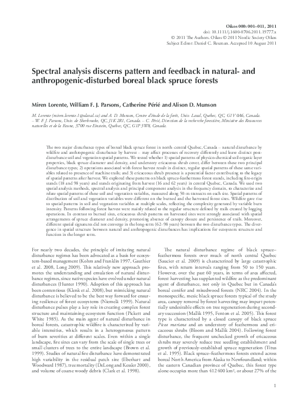 (PDF) Digital mapping of paludification in soils under black spruce ...