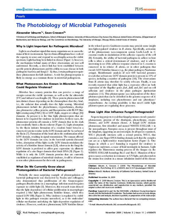(PDF) The Photobiology of Microbial Pathogenesis