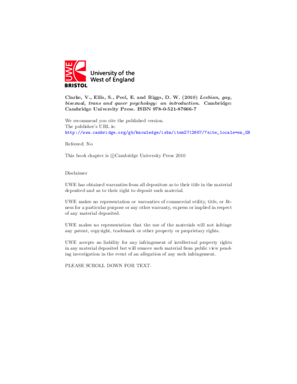 (PDF) LGBTQ Psychology: An introduction